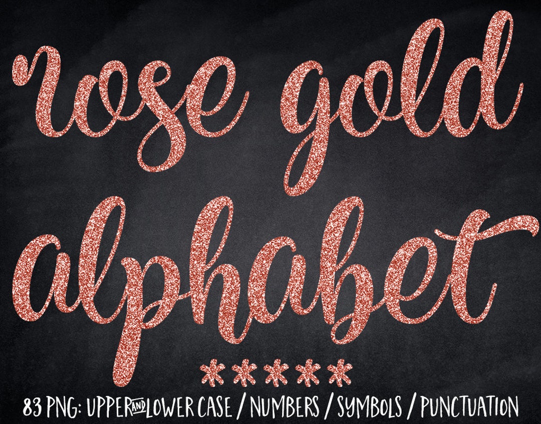 Rose Gold Glitter Alphabet, Rose Gold Letters, Rose Gold Alphabet ...