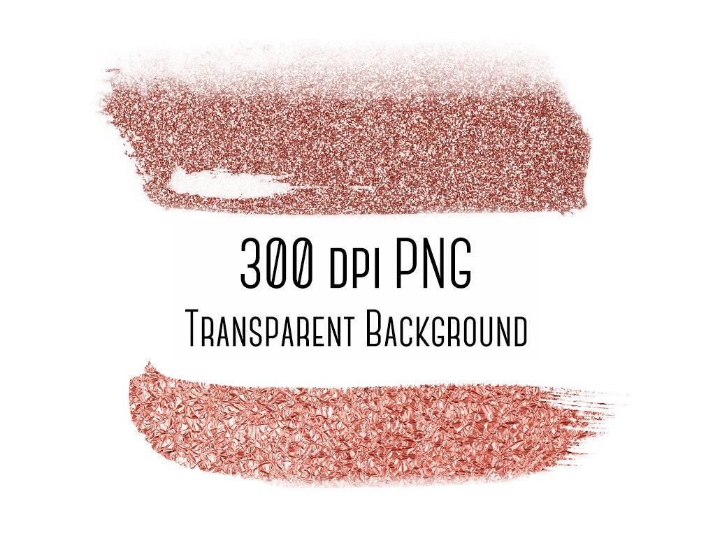 Rose Gold Brush Strokes Clipart Rose Gold Glitter Brush - Etsy