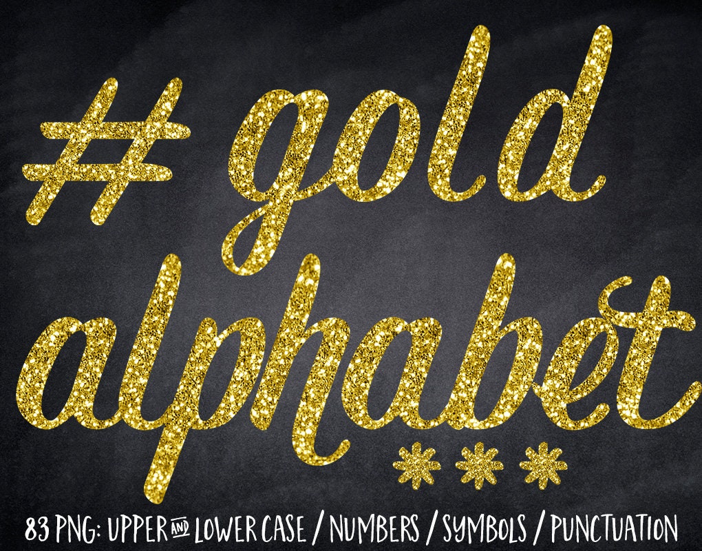Gold Font, Gold Glitter Alphabet Clipart, Gold Letters, Gold Alphabet ...
