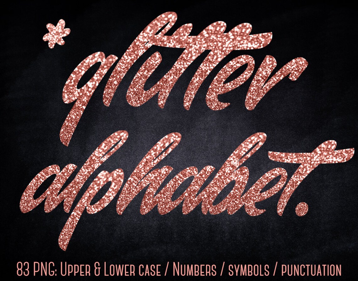 Rose Gold Glitter Alphabet Clipart, Rose Gold Foil Alphabet Clip Art ...