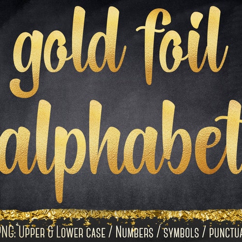 Gold Alphabet Clip Art Gold Foil Alphabet Gold Letters Gold | Etsy