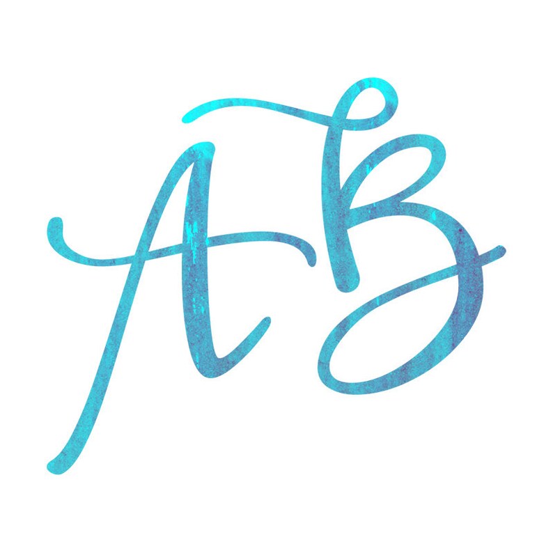 Teal Watercolor Alphabet Clipart, Turquoise Alphabet Clip Art ...