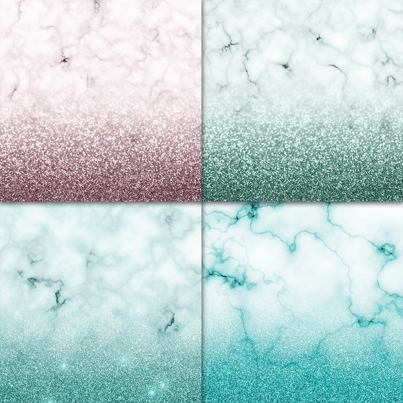 Marble Glitter Ombre Digital Paper Clipart, Marble Background, Marble ...
