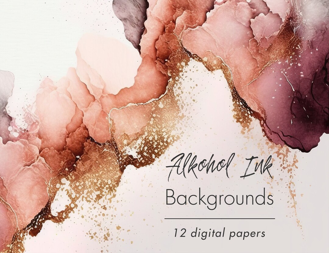 Blush Alkohol Ink Backgrounds, Pink and Gold Alkohol Inks, Abstract ...