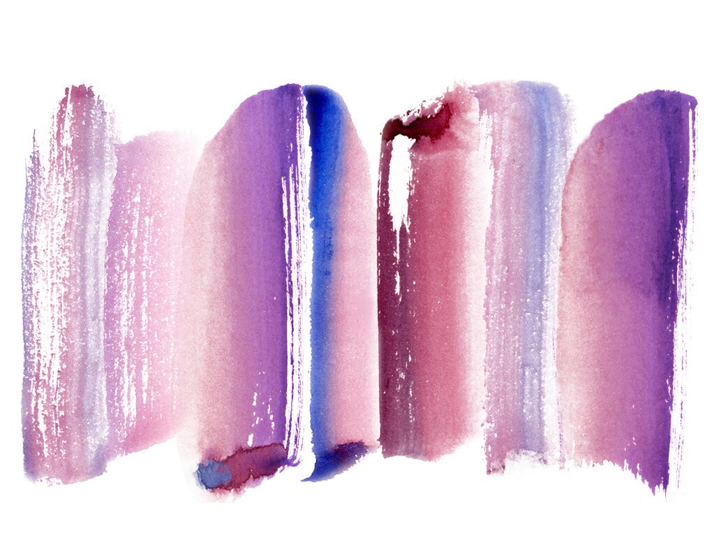 Pink Watercolor Brush Strokes Clipart, Purple Brush Strokes Clip Art ...