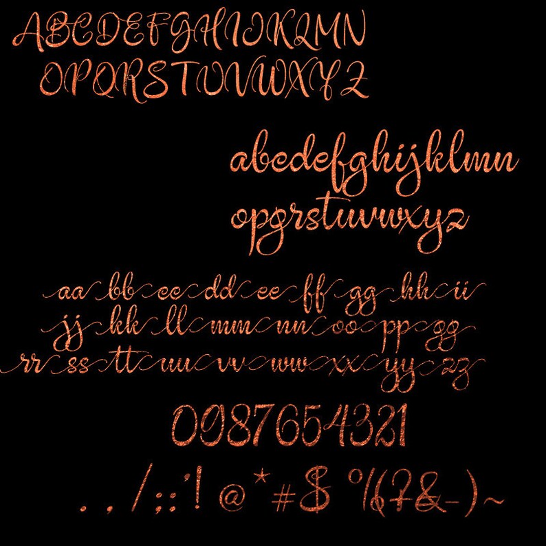 Copper Letters Clipart Copper Font Copper Alphabet With - Etsy UK