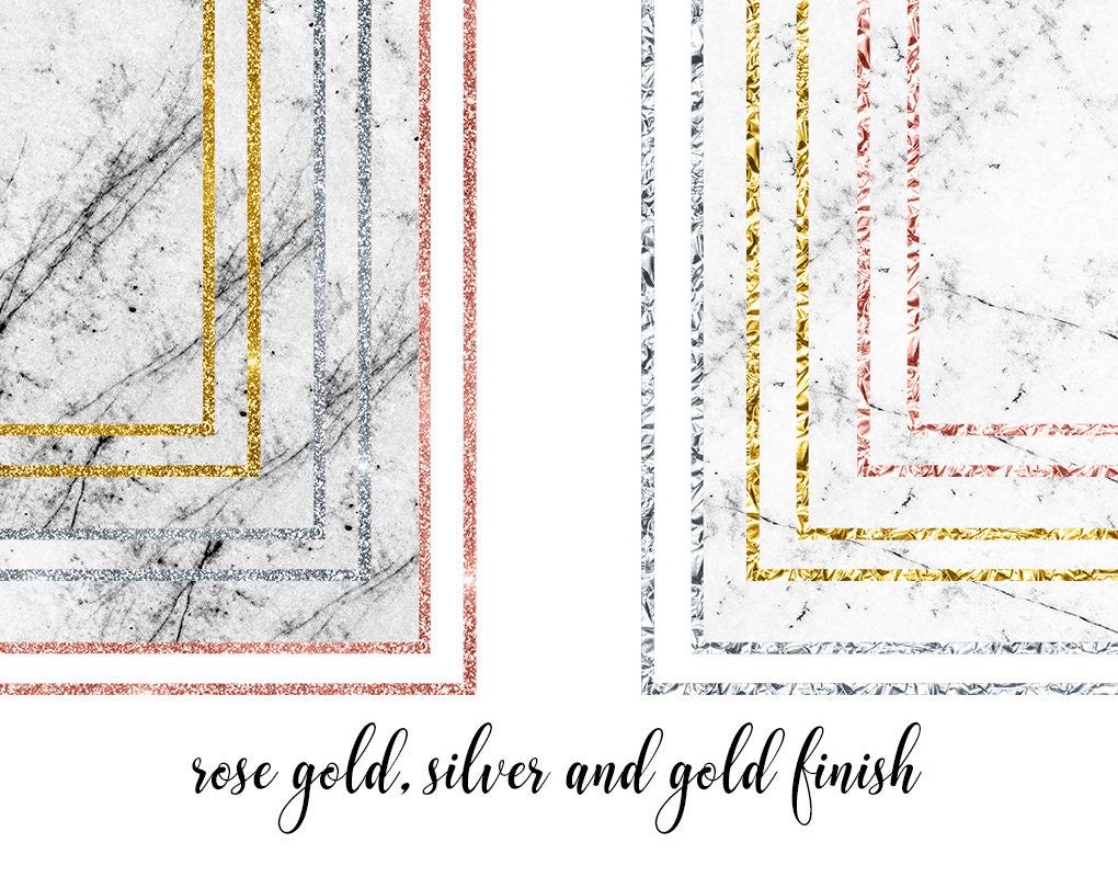 White Marble Frames Clipart Rose Gold Frames Silver Frames | Etsy