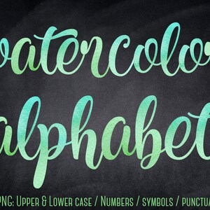 Green Watercolor Alphabet Clipart Green Alphabet Clip Art - Etsy