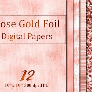 Rose Gold Digital Paper Rose Gold Foil Digital Paper Clipart | Etsy