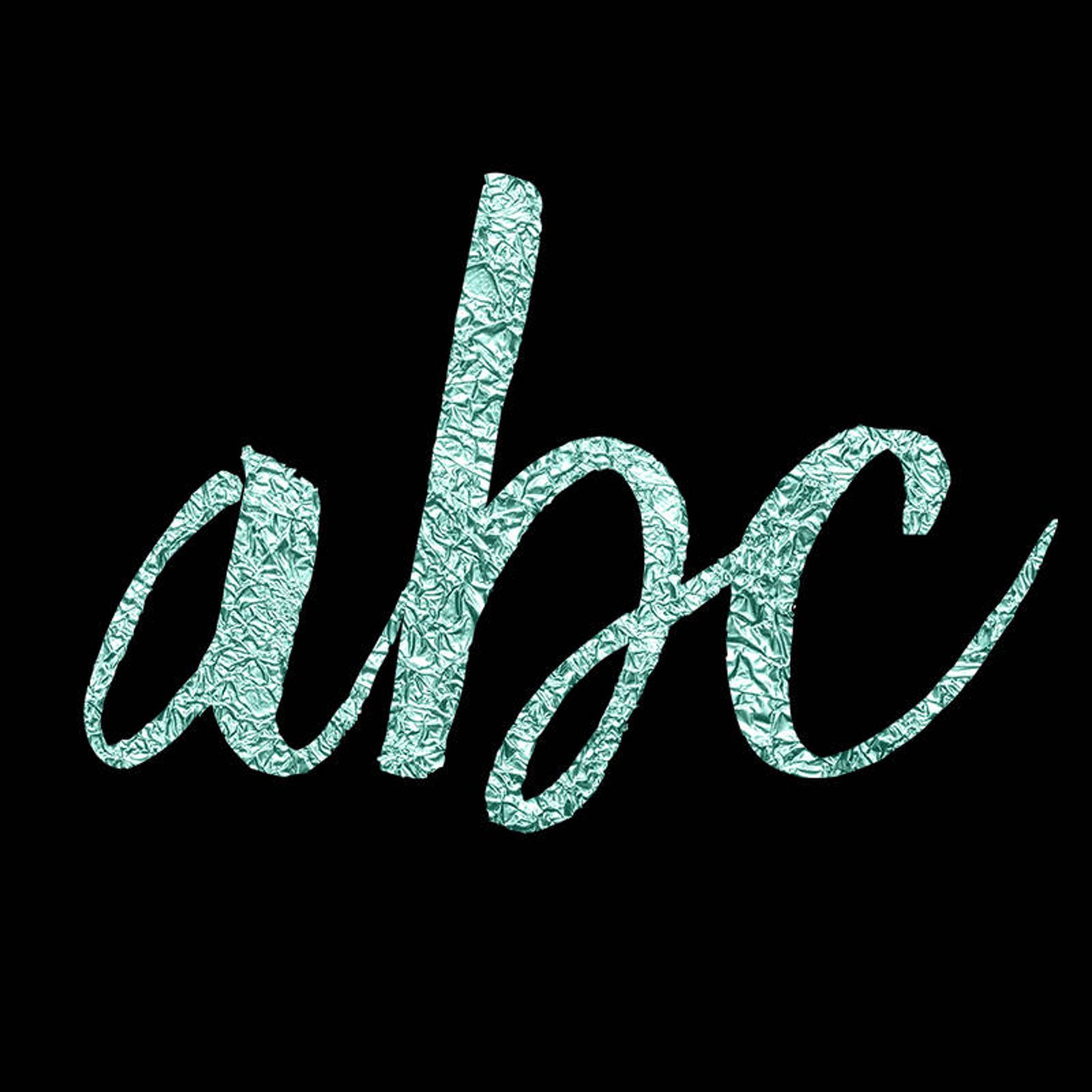 Mint Foil Alphabet Clipart Mint Green Clipart Mint Alphabet - Etsy