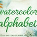 Watercolor Font Clipart, Green Watercolor Alphabet Clip Art, Watercolor ...