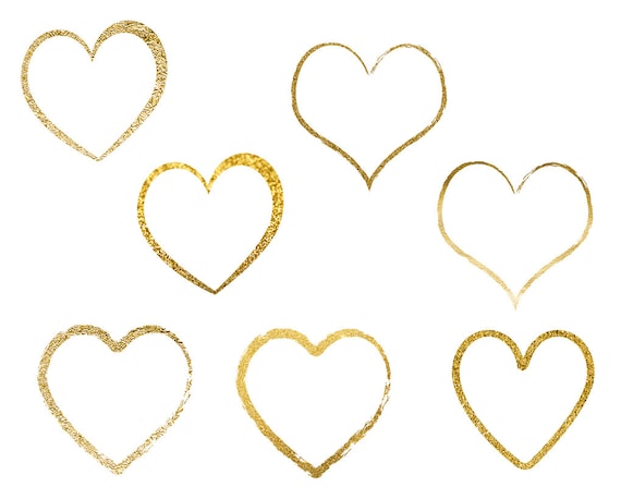 Golden Heart Clipart