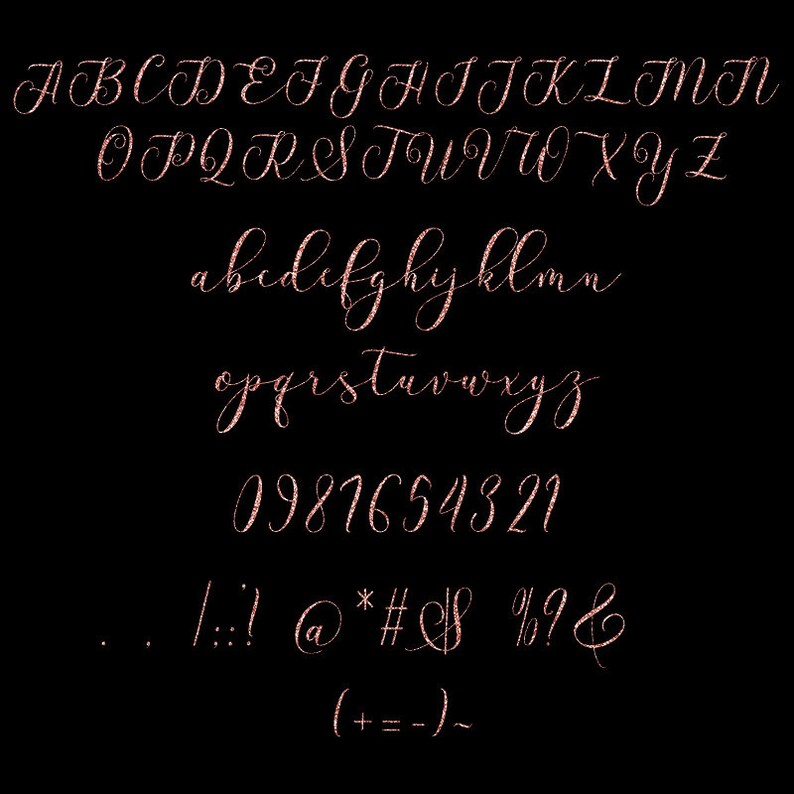 Rose Gold Font Rose Gold Glitter Alphabet Rose Gold Letters - Etsy