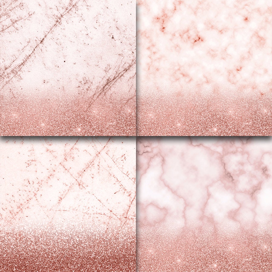 Rose gold marble glitter digital paper clipart Marble | Etsy