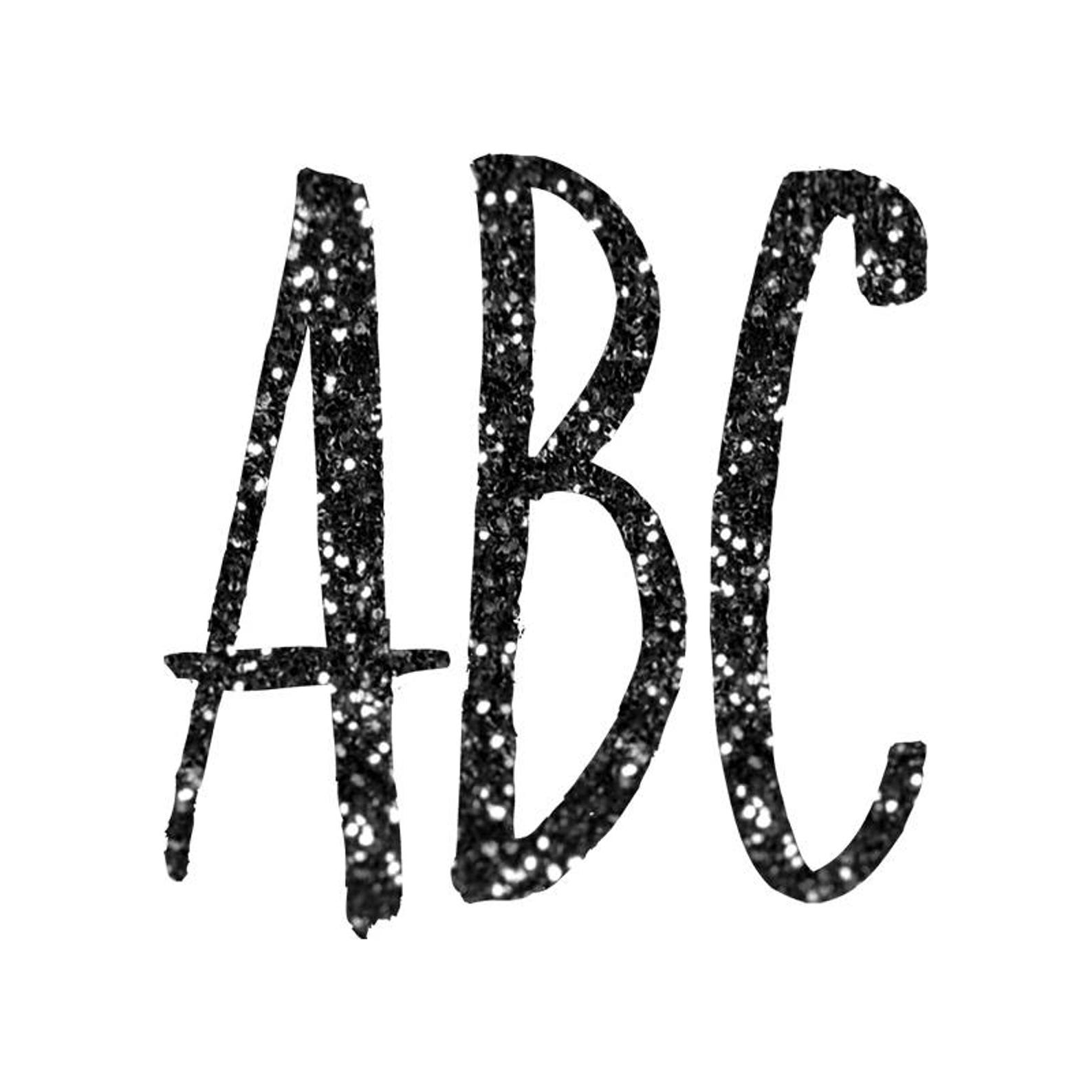 Black Glitter Alphabet Clipart, Black Glitter Clipart, Glitter Alphabet ...