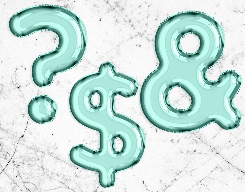 Mint Letter Balloons Clipart, Mint Alphabet Clip Art, Mint Balloons ...