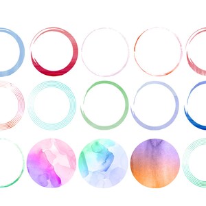 Watercolor Circles Clipart, Circle Clip Art, Design Elements ...