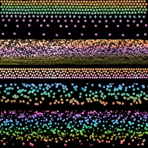 Rainbow Confetti Borders Clipart, Rainbow Border Overlays, Rainbow ...