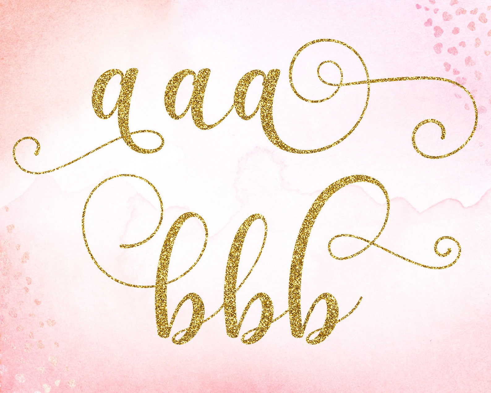 Gold Glitter Letters Clipart, Gold Font, Gold Alphabet With Swirls ...