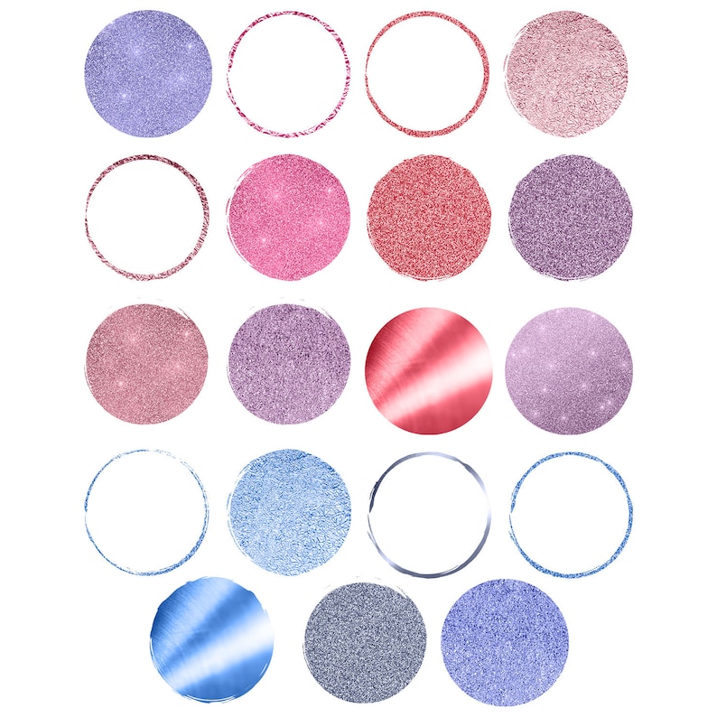 Metallic Circles Clipart, Glitter Circle Clip Art, Design Elements ...