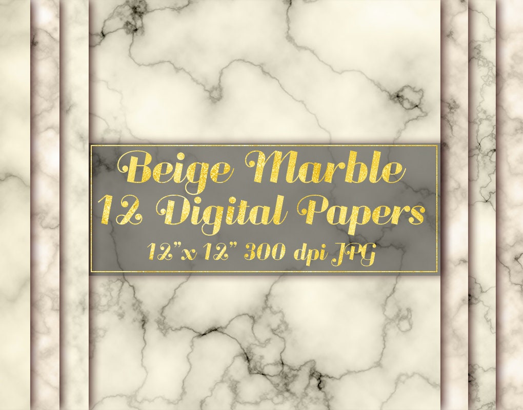 Beige Marble Digital Paper Clipart, Marble Background, Marble Wallpaper ...