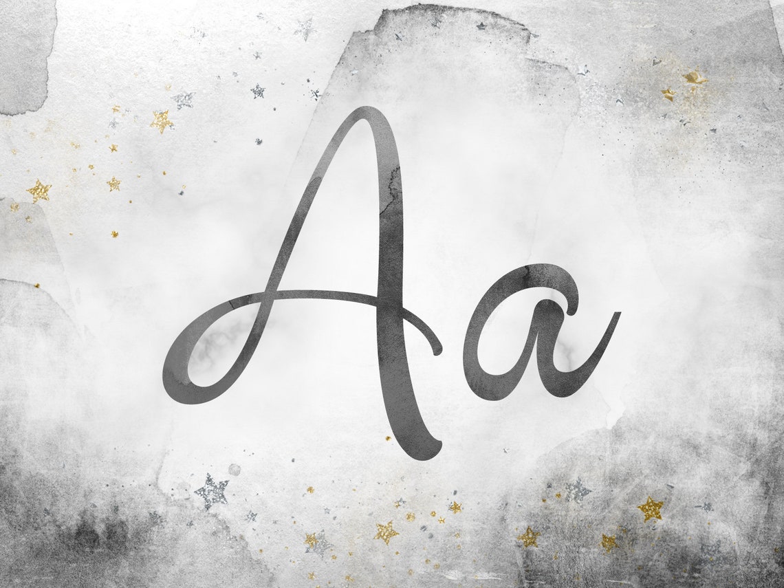 Black Watercolor Letters Clipart Watercolor Font Black - Etsy