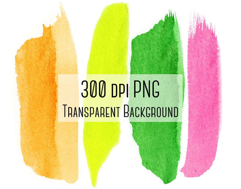 Neon Brush Strokes Clipart, Highlighter Clipart, Neon Paint, Paint ...