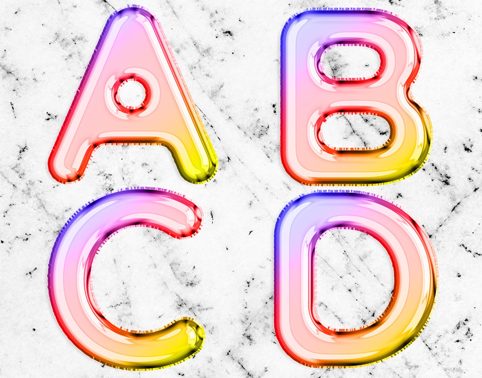 Rainbow Letter Balloons Clipart, Rainbow Alphabet Clip Art, Rainbow ...