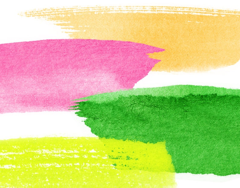 Neon Brush Strokes Clipart, Highlighter Clipart, Neon Paint, Paint ...