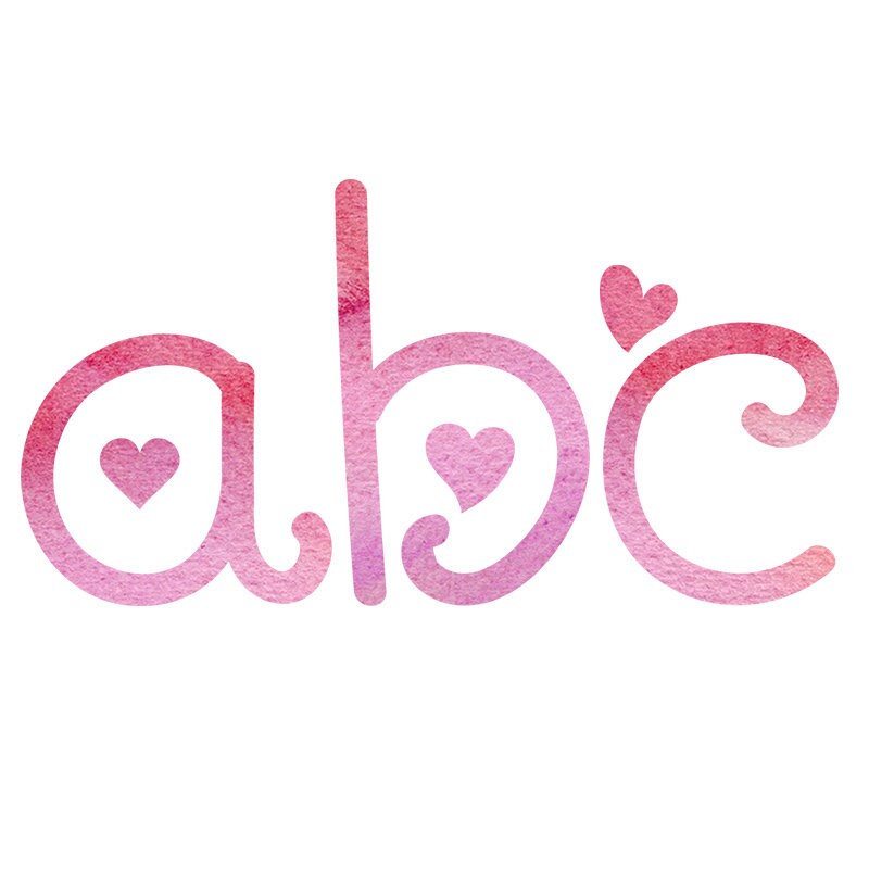 Love Letters Clip Art, Pink Watercolor Alphabet Clip Art, Pink Font ...
