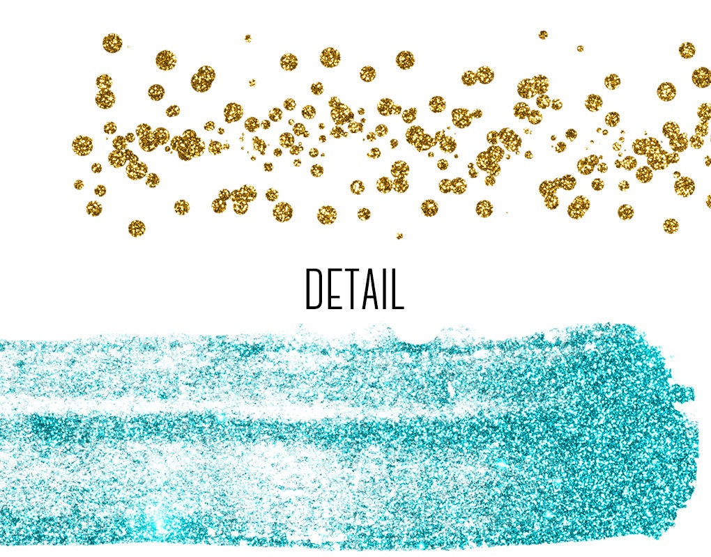 Gold Brush Strokes Clipart Turquoise Brush Strokes Clip Art - Etsy