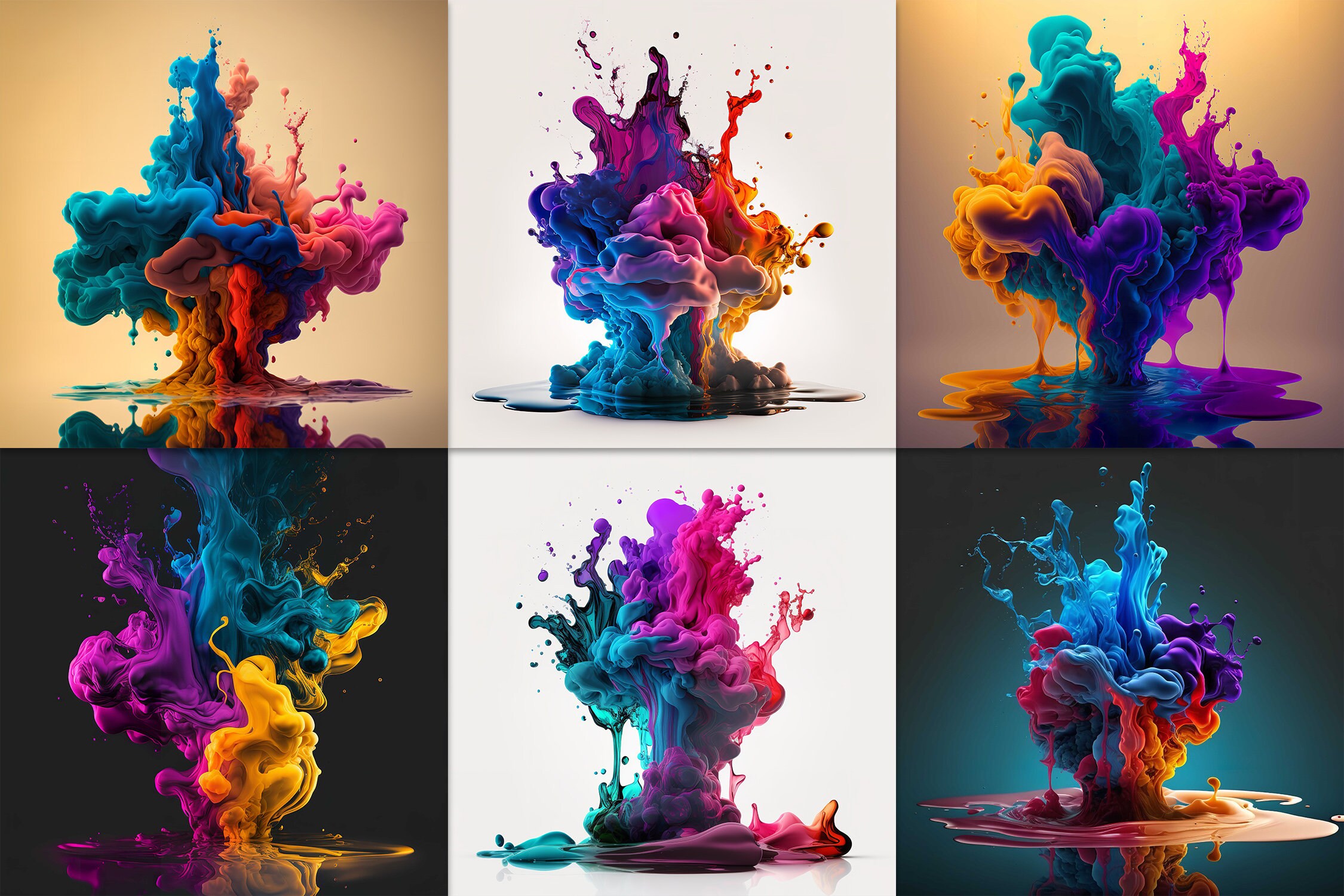Rainbow Nks Poured Into Water, Ink Abstract Background, Ink Wallpaper ...