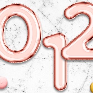 Rose Gold Letter Balloons Clipart Rose Gold Alphabet Clip | Etsy