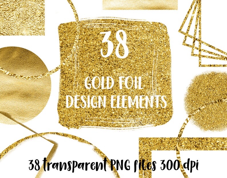 Gold Foil Design Elements Clipart Gold Elements Clip Art - Etsy Australia