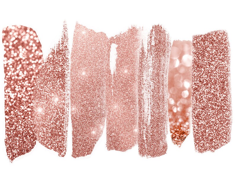 Rose Gold Glitter Brush Strokes Clipart Rose Gold Brush | Etsy