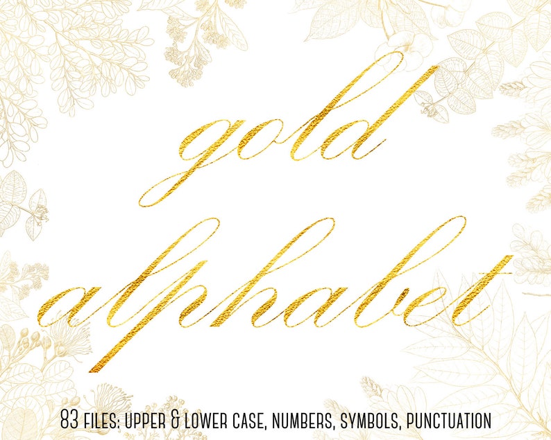 Gold Font Clipart, Gold Alphabet Clipart, Gold Foil Alphabet, Gold ...