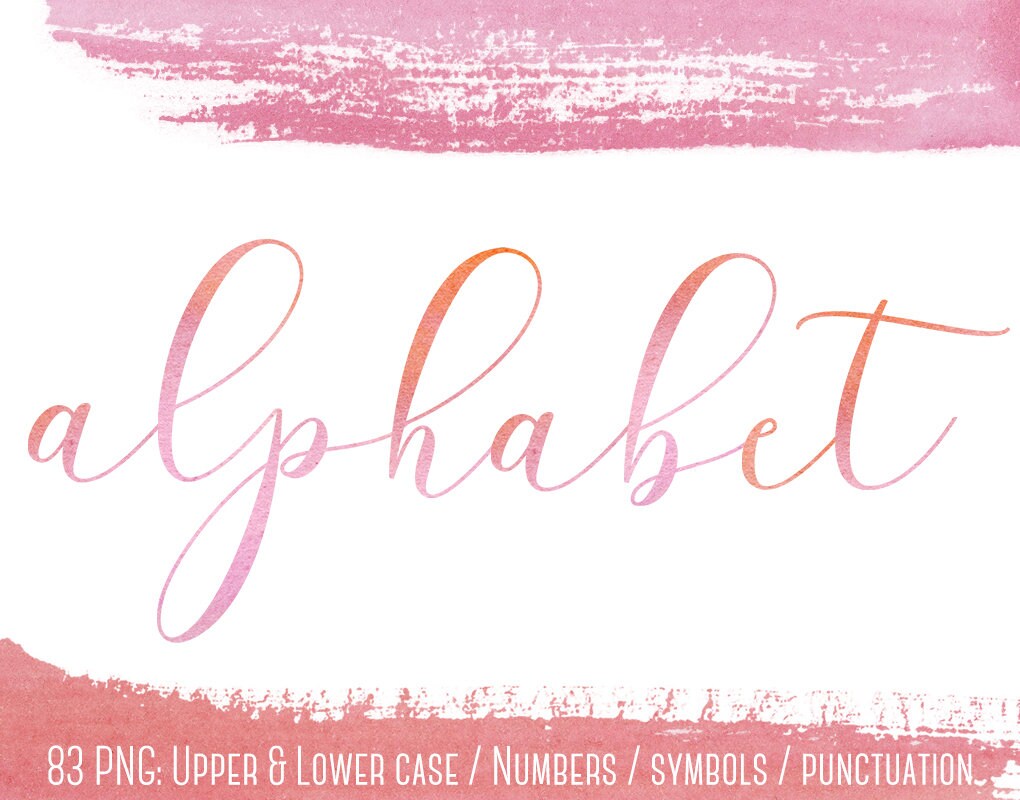 Blush Watercolor Alphabet Clipart, Pink Alphabet Clip Art, Watercolor ...