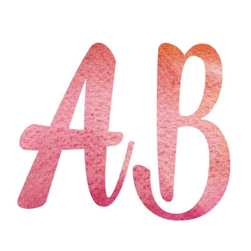 Pink Watercolor Alphabet Clipart, Watercolor Font, Pink Alphabet Clip ...