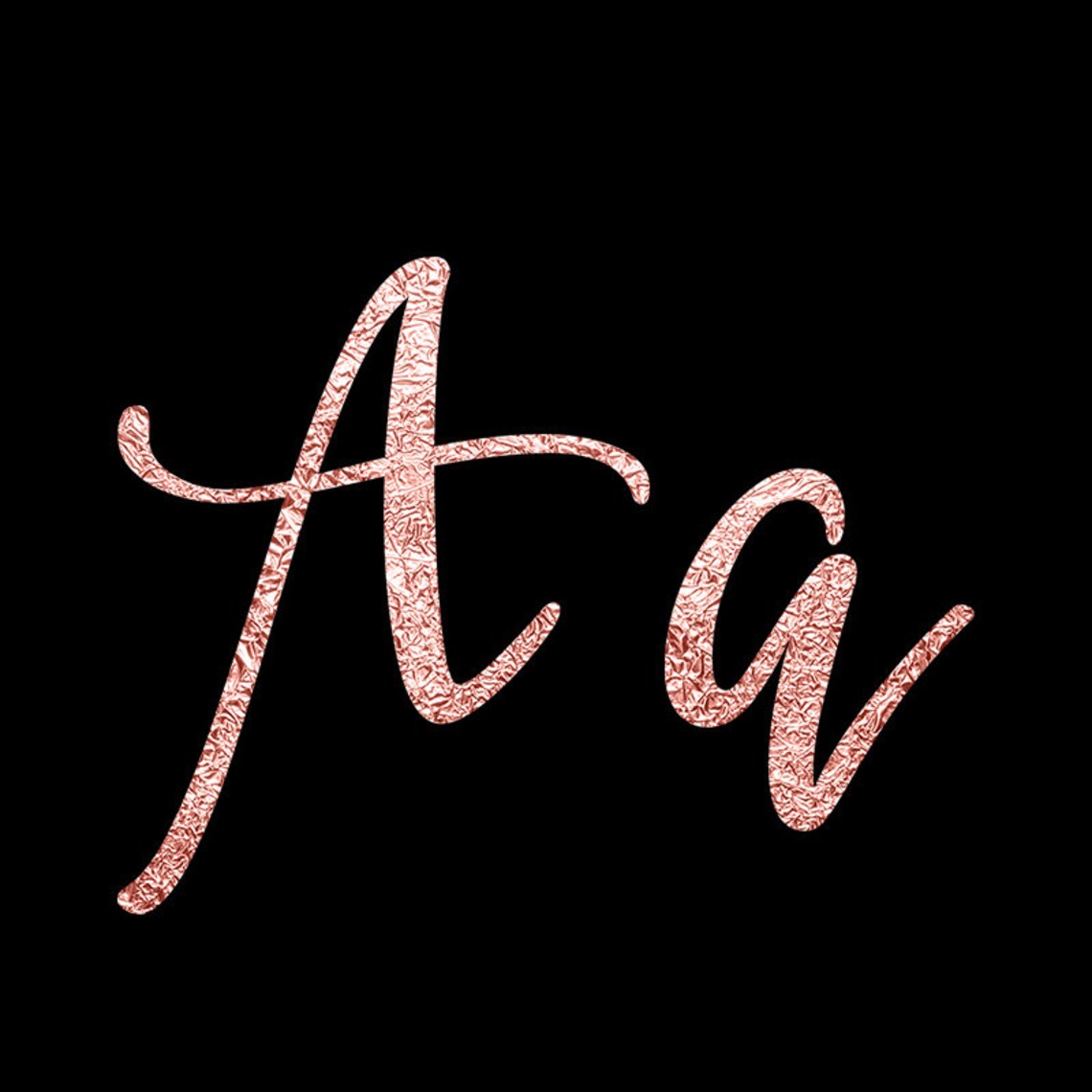 Rose Gold Foil Alphabet Clipart, Rose Gold Letters Clipart, Rose Gold ...
