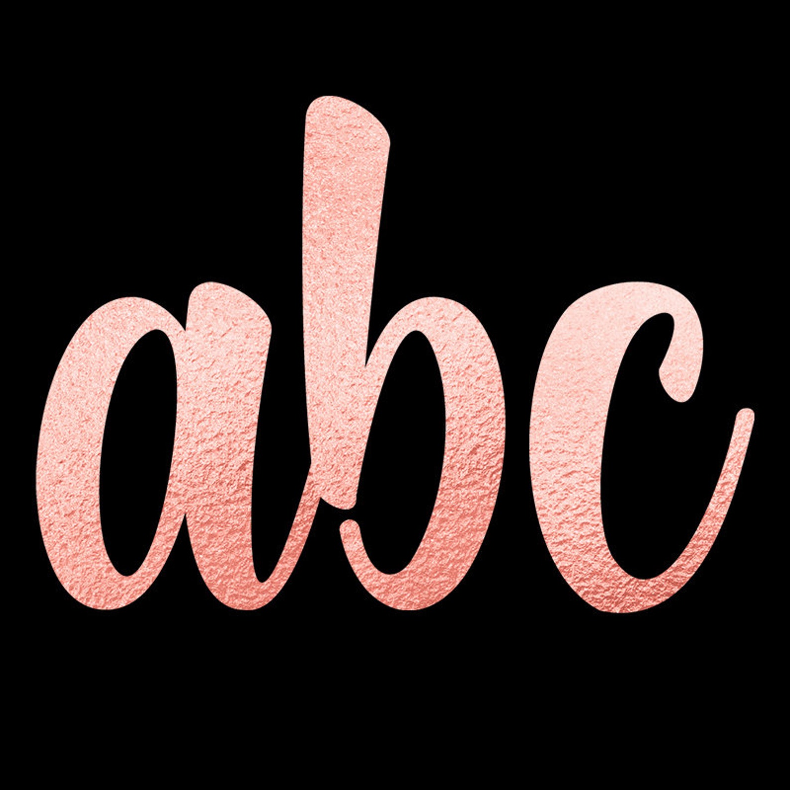 Rose Gold Alphabet Clipart, Rose Gold Foil Alphabet Clip Art, Rose Gold ...