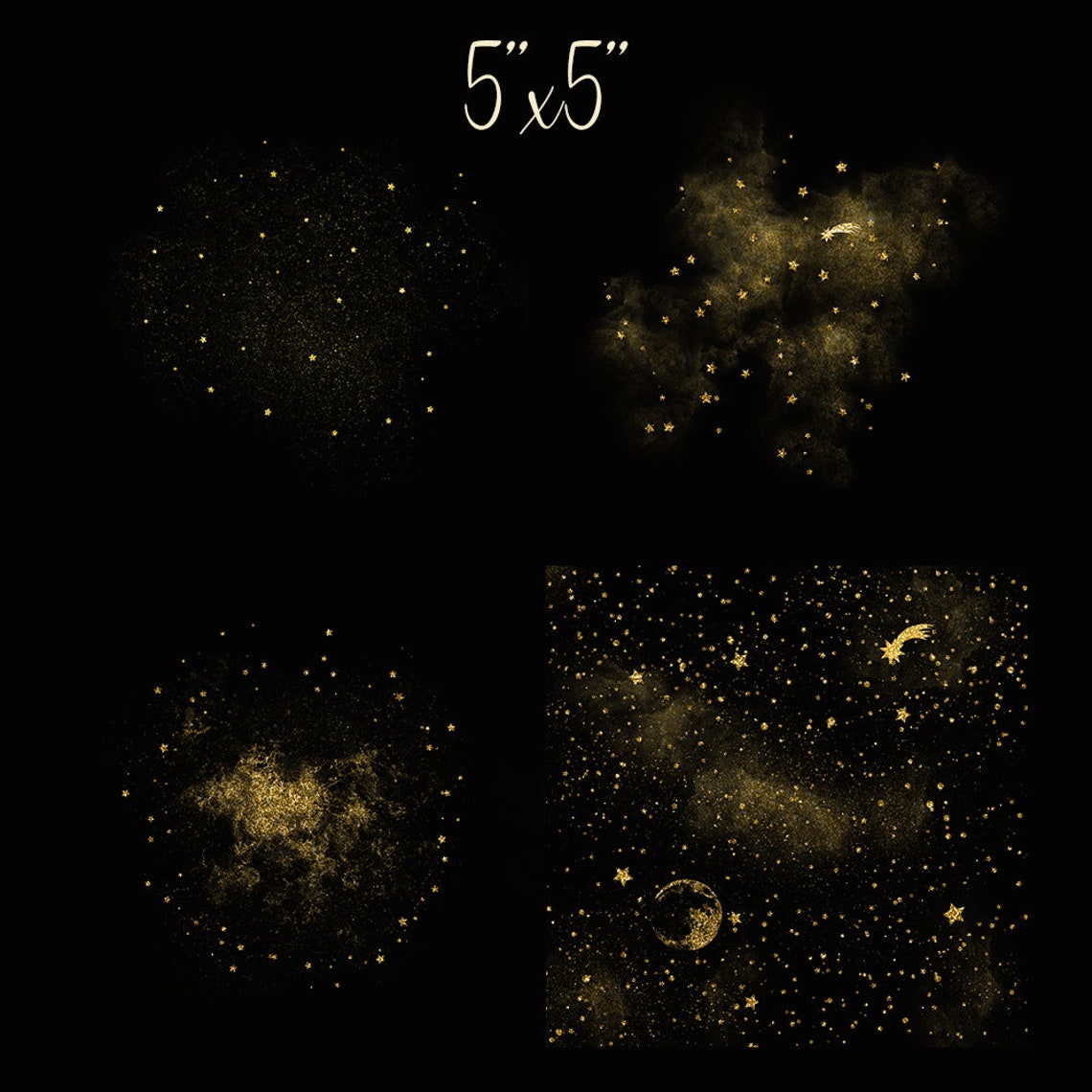 Gold Stardust, Gold Dust Clipart, Cosmic Overlays, Gold Stars, Gold ...