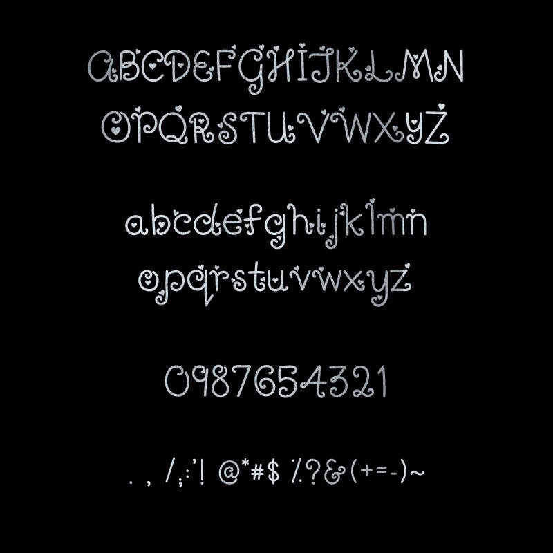 Love Letters Clip Art, Wedding Clipart, Silver Font Clip Art, Silver ...