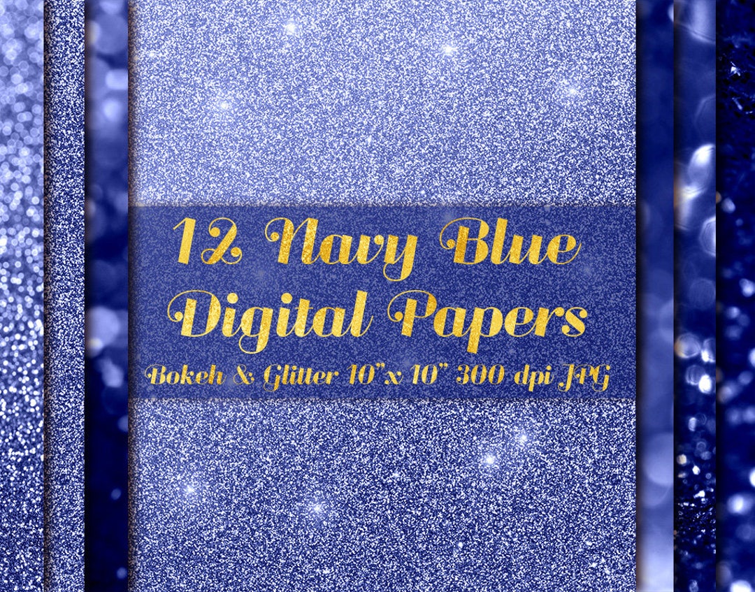Blue Glitter Digital Paper, Glitter Textures, Glitter Paper Clipart ...