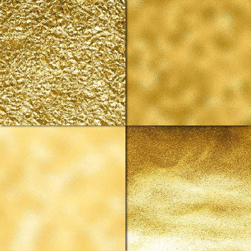 Gold Digital Paper Clipart, Gold Foil Digital Paper, Gold Texture ...