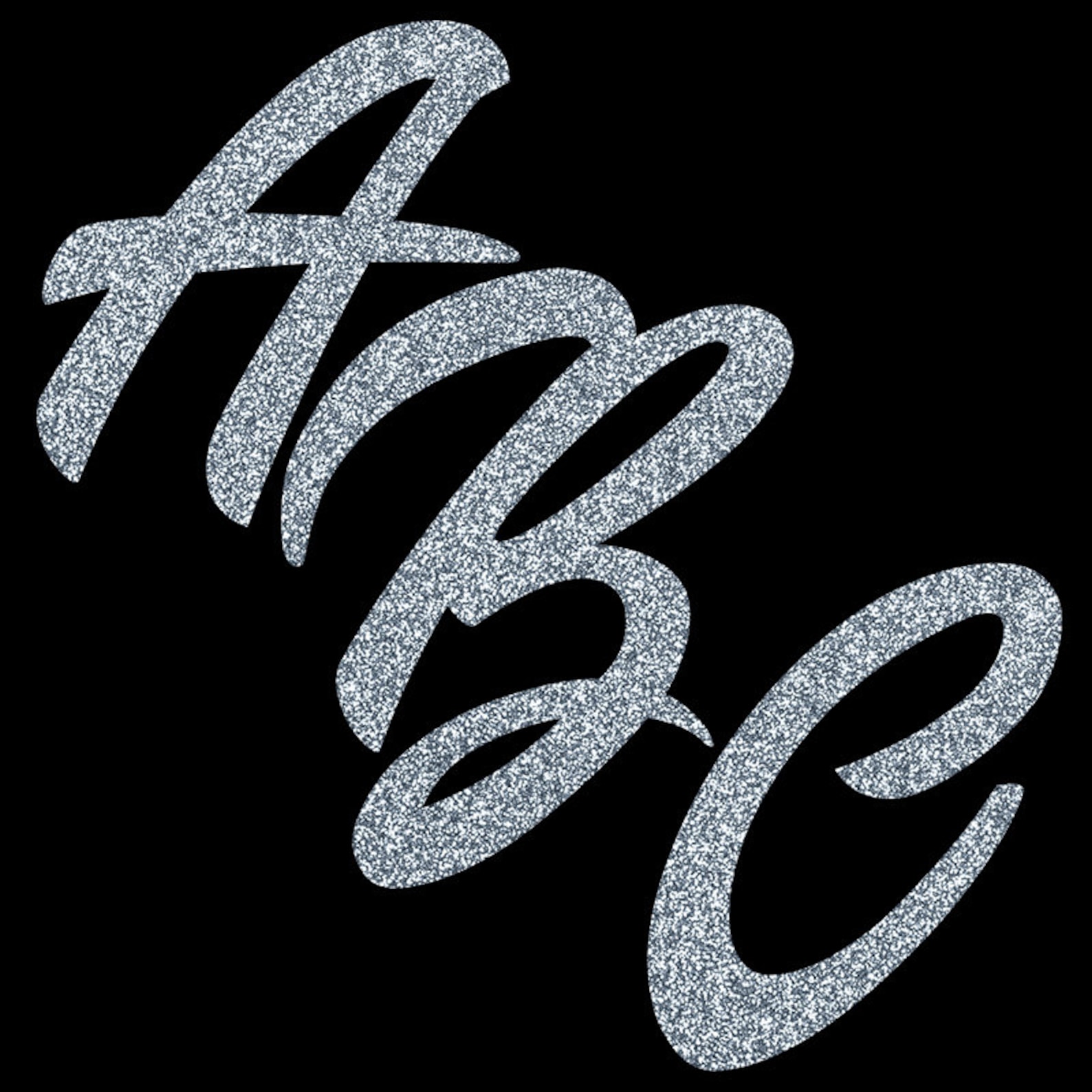 Silver font Silver glitter alphabet Silver alphabet clipart | Etsy