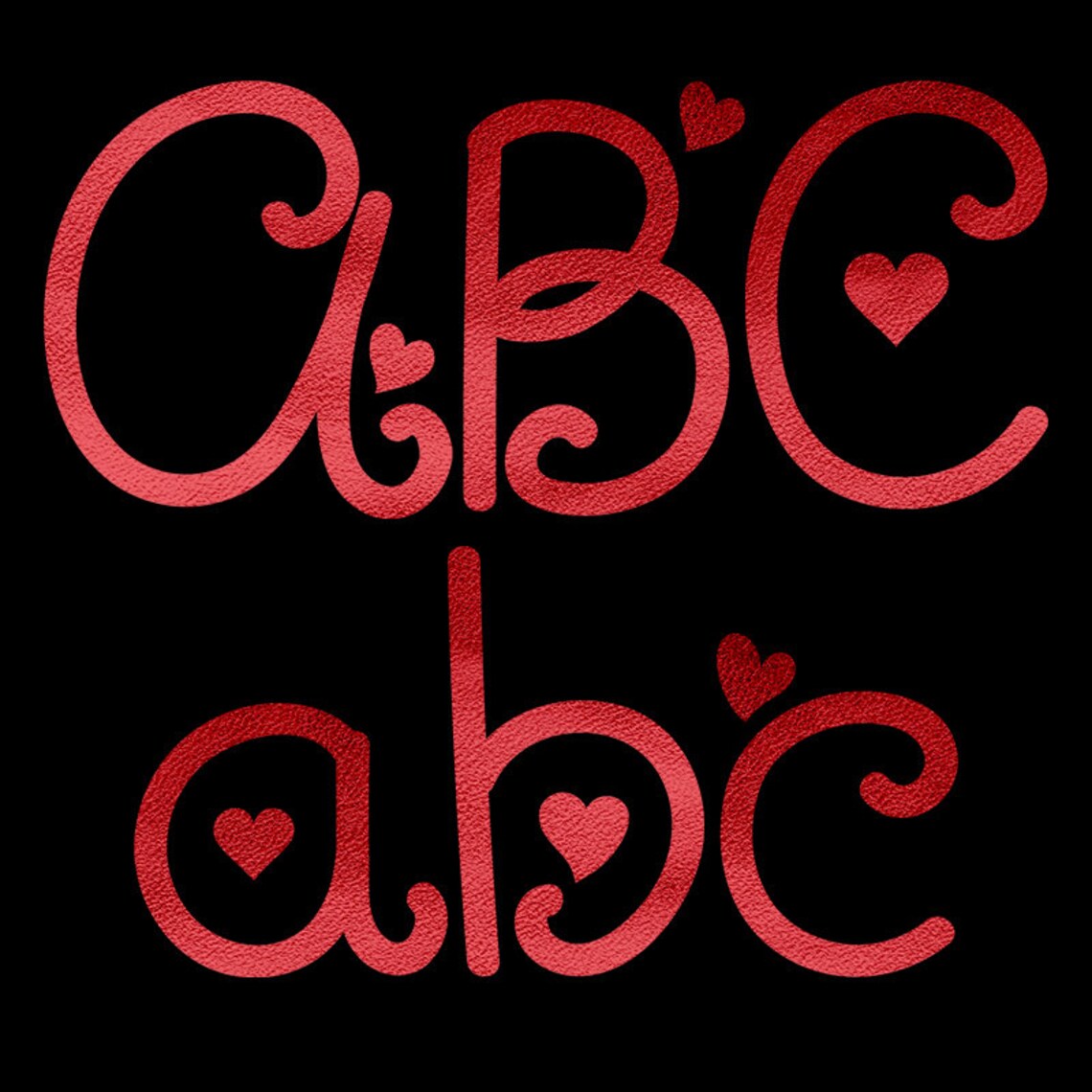 Love Letters Clip Art, Wedding Clipart, Red Metallic Font Clip Art, Red ...