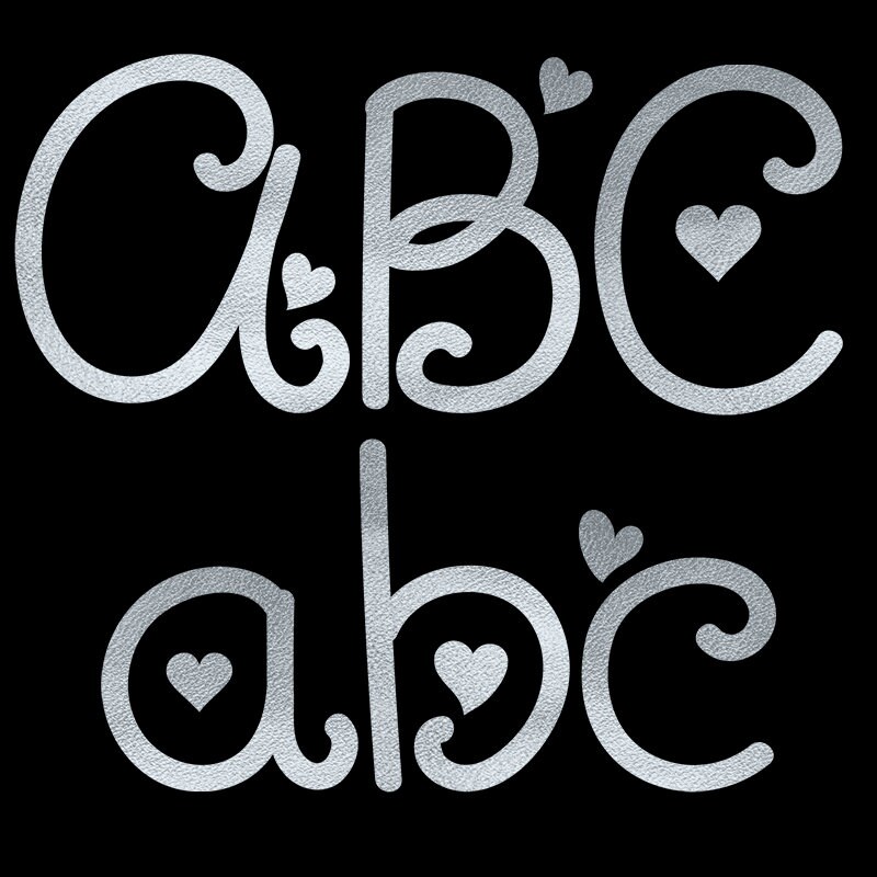 Love Letters Clip Art Wedding Clipart Silver Font Clip Art - Etsy