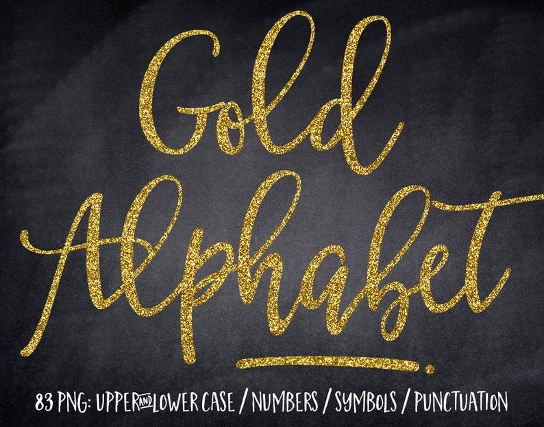 Gold Letters, Gold Glitter Alphabet, Gold Alphabet, Wedding Clipart ...