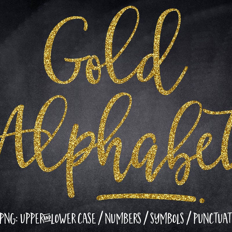 Gold Glitter Letters - Etsy