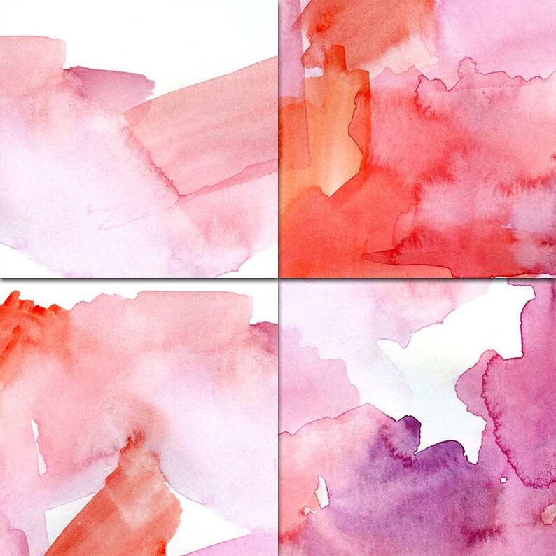 Pink ombre watercolor paper Watercolor digital paper clipart | Etsy
